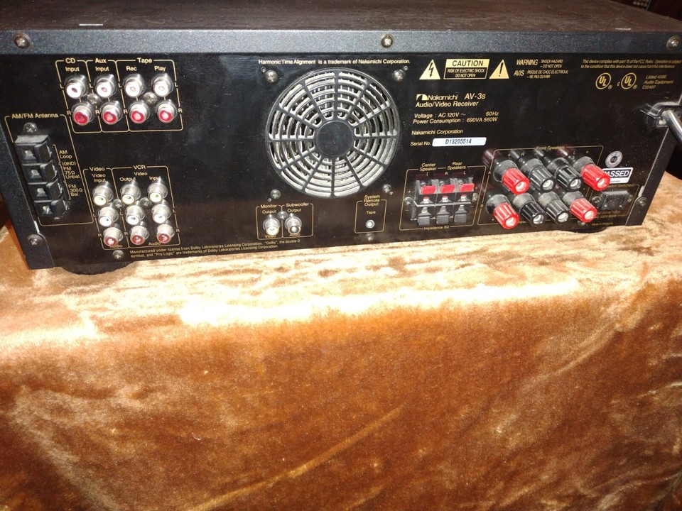 Nakamichi AV-3s Audio Video Receiver 560w Harmonic Time Alignment Amp ...