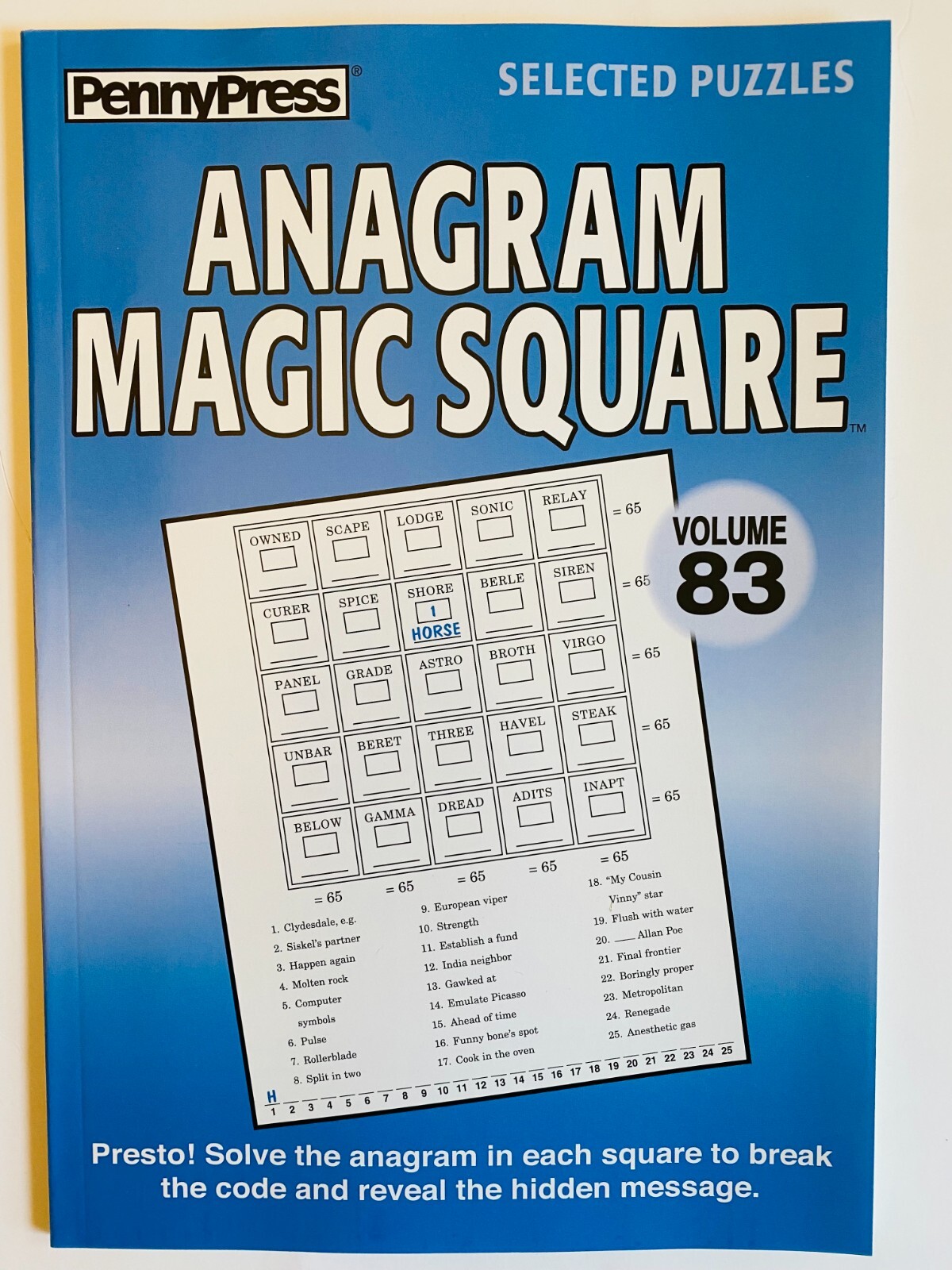 Lot of 3 Anagram Magic Squares Penny Press Selected Puzzles 82-84 ...