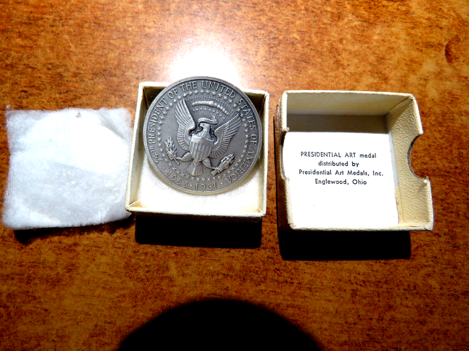 1963 Medallic Arts Co. NY Dwght D. Eisenhower High Relief .999 Silver ...