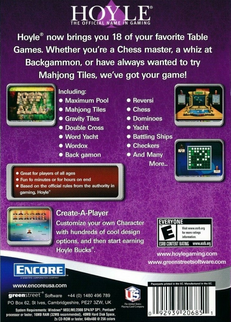 Hoyle Table Games - Pool Chess Dominoes Mahjongg PC New 3348542189881| eBay