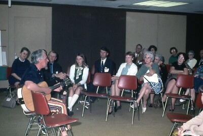 Vintage 35mm Color Photo Slide 1970 Beatnik Guitar Singing for Old ...