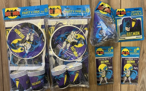 Lot Of 6 VTG 80's Batman DC Comics Party Supplies Cups Plates Napkins ...