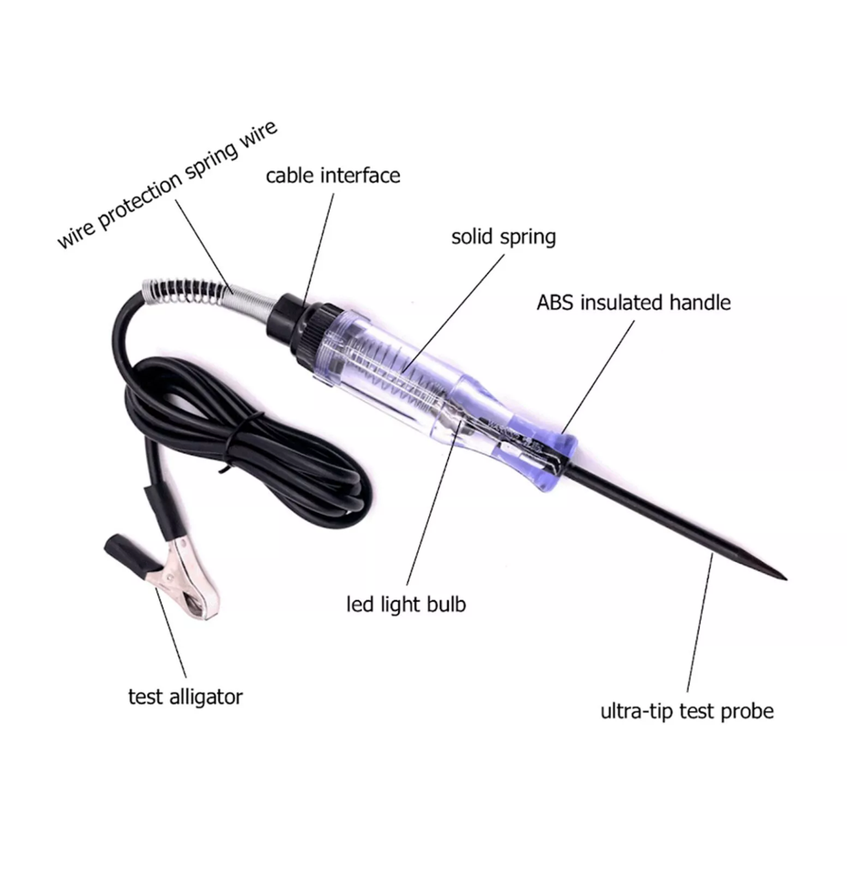 Test Light Car Circuit Tester Probe 12V 6V DC Voltage Continuity Tester ...