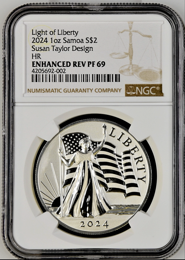 2024 Samoa Light of Liberty 1 oz HR Enhanced Reverse PF 69 | eBay