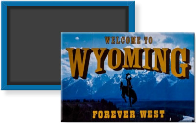 Welcome To Wyoming Yellowstone Train Station Road Sign Fridge Magnet ...