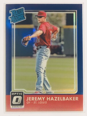 Jeremy Hazelbaker 2016 Optic Rated Rookie Blue Prizms 97/149 St. Louis ...
