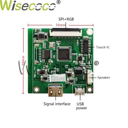 4'' 480*480 IPS Square LCD Display Touch Screen HDMI Controller Board ...