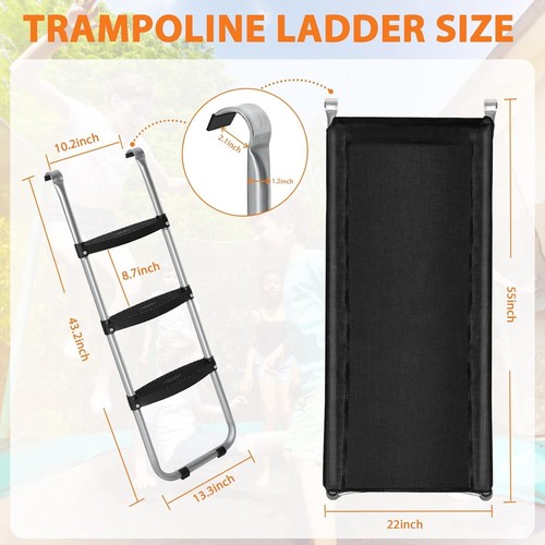 Trampoline Ladder Slide kit 3 Steps Wide Step Slide Ladder for ...
