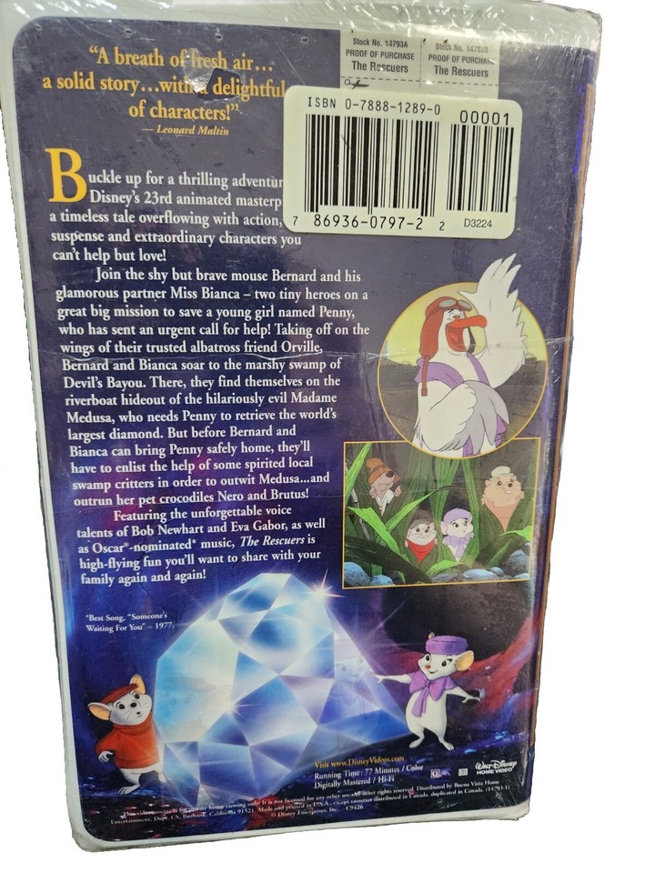 The Rescuers (VHS, 1998, 1999 Re-Release) New, Sealed 786936079722| eBay