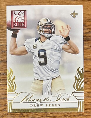 Drew Brees Peyton Manning 2014 Panini Elite Gold PASSING THE TORCH #4 ...