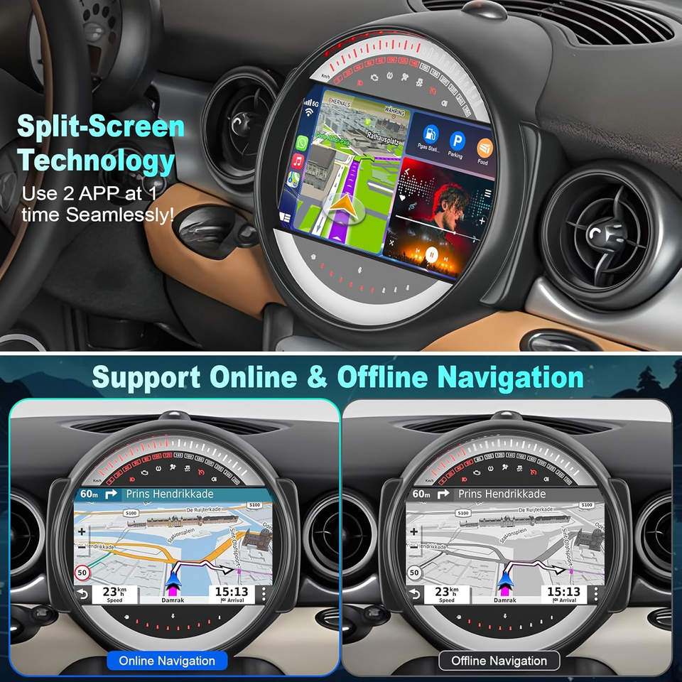 FOR BMW MINI COOPER R56 R60 2007-14 Car Stereo Android 16 Sat Nav ...
