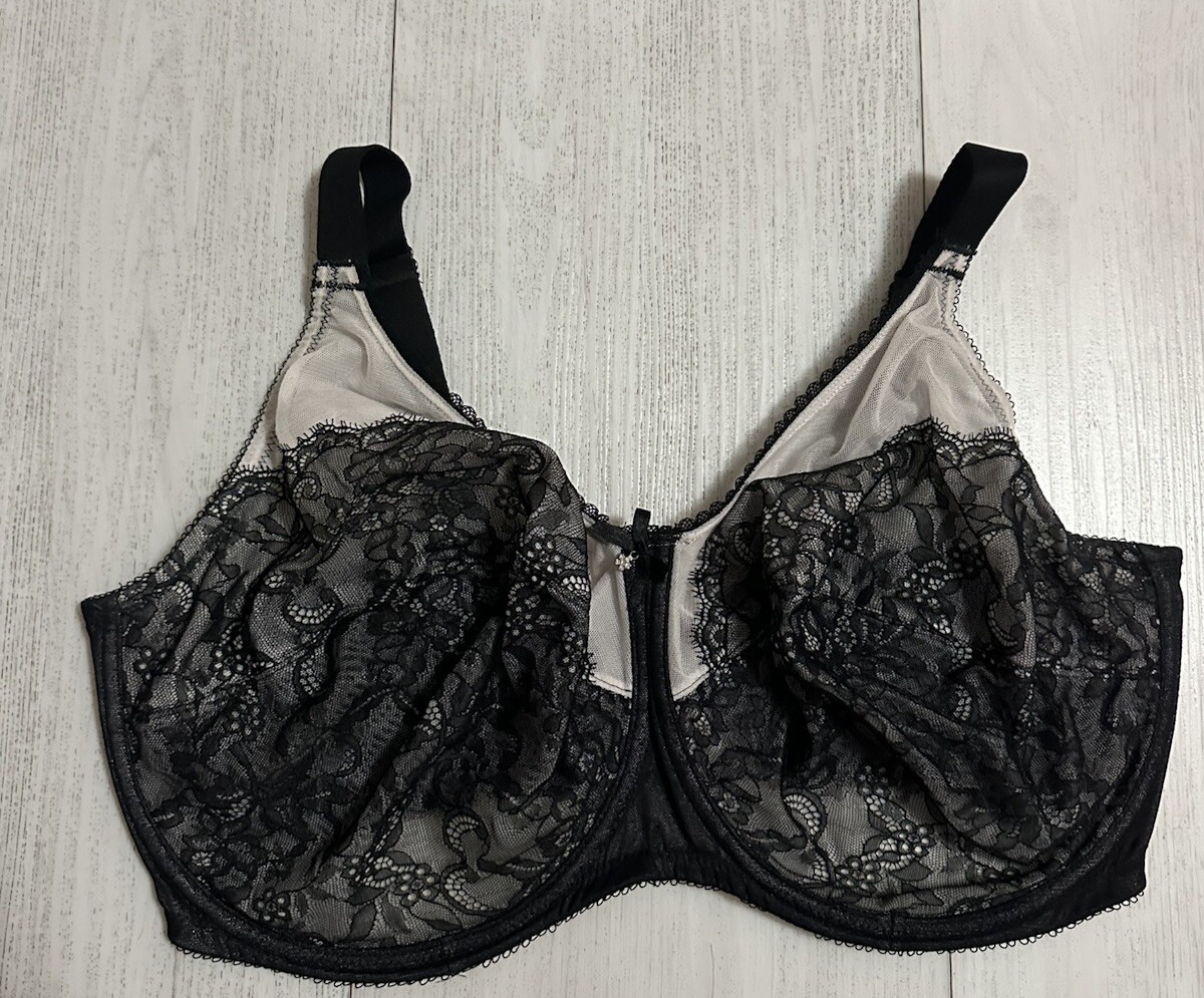 Wacoal Retro Chic Lace Bra Sz 42H - Black - 855186 - Gem