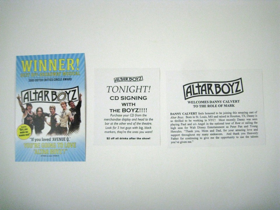 Altar Boys Playbill 2005 Dodgers Stages Ryan Duncan Danny Calvert ...