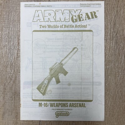 Army Gear Galoob M-16/weapon arsenal field manual 1988 | eBay