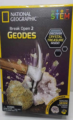 National Geographic Break Open 2 Geodes Crystal Treasure Science STEM ...