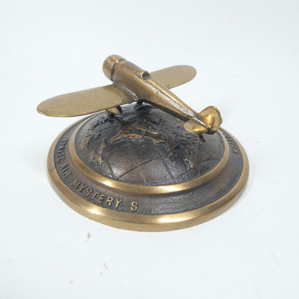 Thompson Trophy Race 1929 Worlds Record Brass Plane Paperweight Vintage ...
