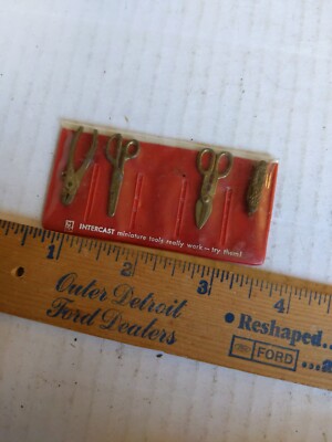 Vintage INTERCAST miniature tools really work - Gold Color tool set ...