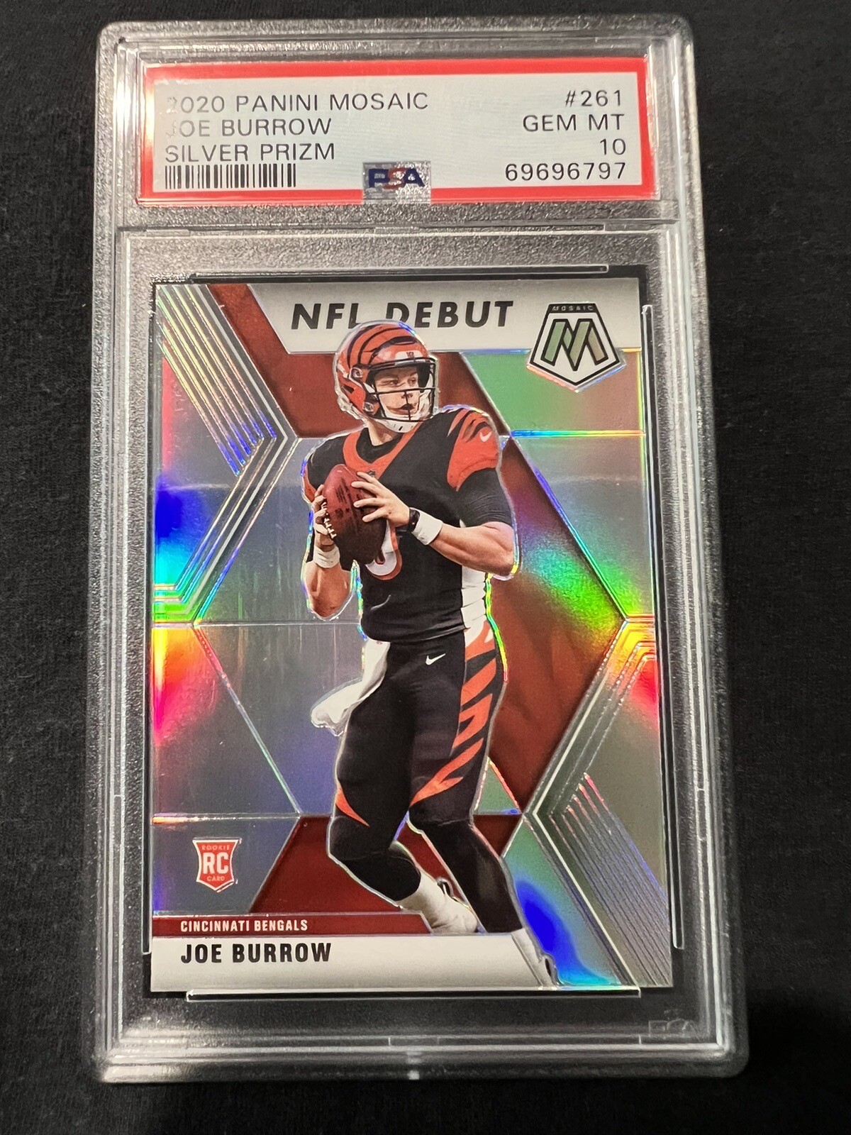 2020 Panini Mosaic #261 Joe Burrow Silver Prizm NFL Debut RC Gem Mint ...