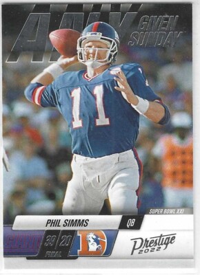 2022 Prestige Any Given Sunday #4 Phil Simms New York Giants Morehead ...