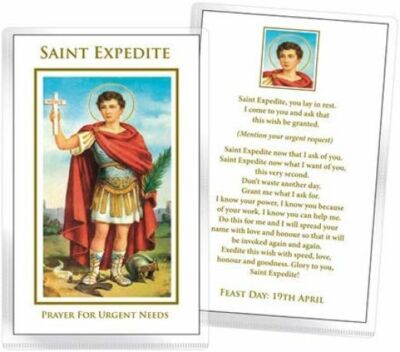 St Expedite Prayer Card in Pvc Wallet Size - Saint Prayer for Urgent ...