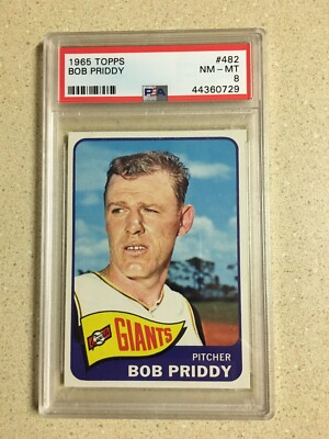 1965 Topps #482 Bob Priddy PSA 8 NM-MT GIANTS | eBay