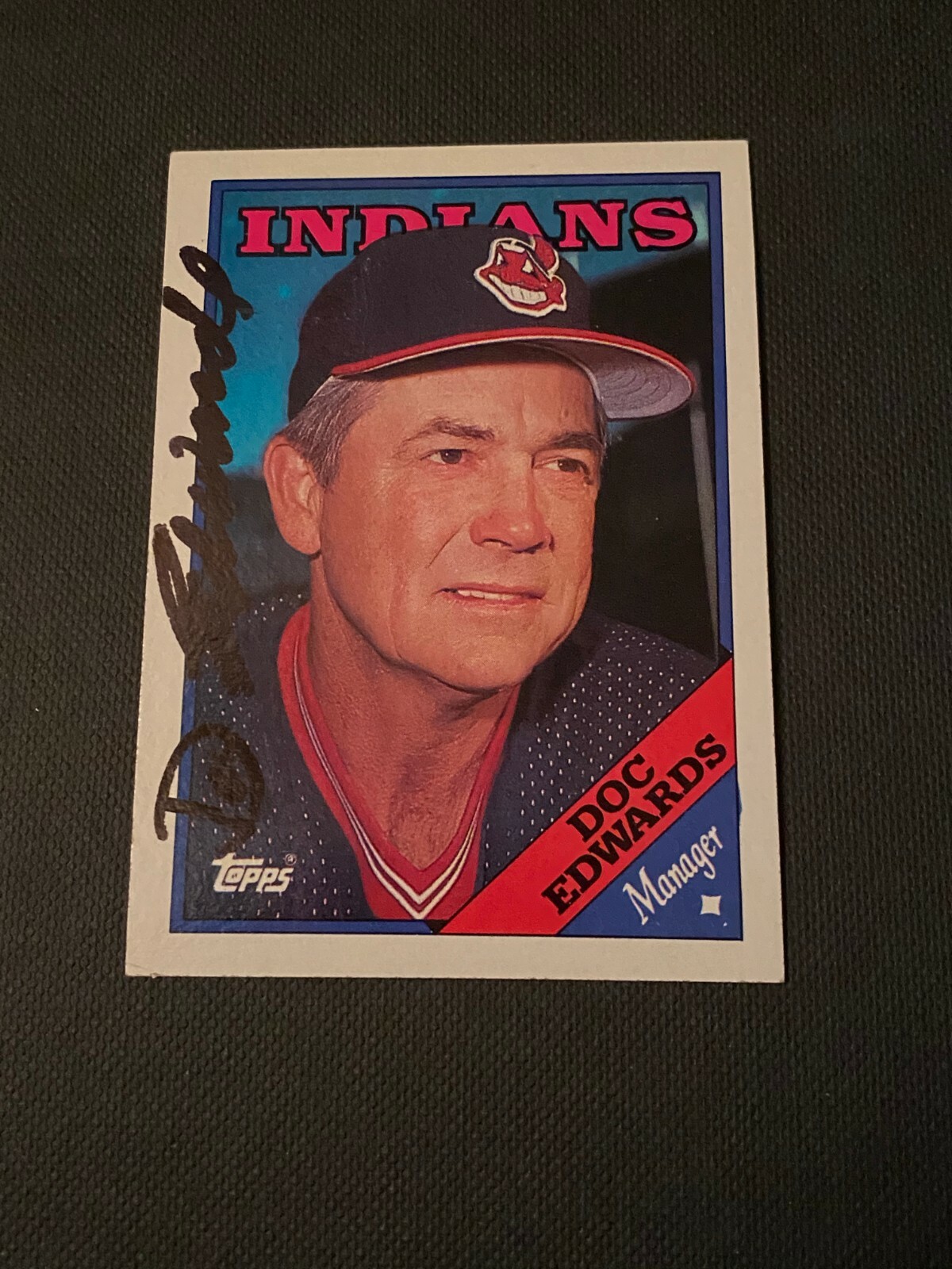 Doc Edwards Signed 1988 Topps Card Auto Cleveland Indians Autograph ...