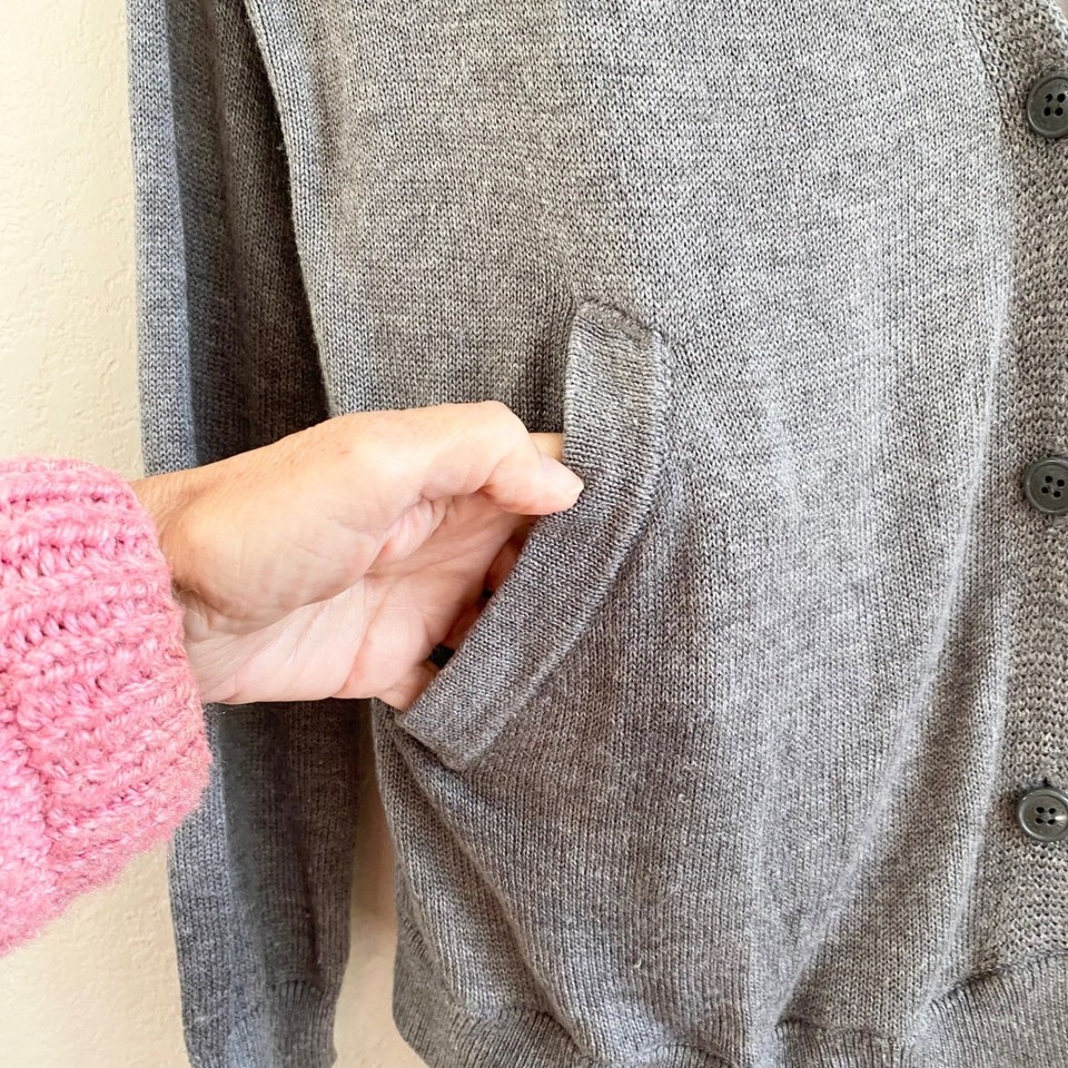 Lululemon Athletica Cardigan Sweater Size 6 Gray Button Front Long ...