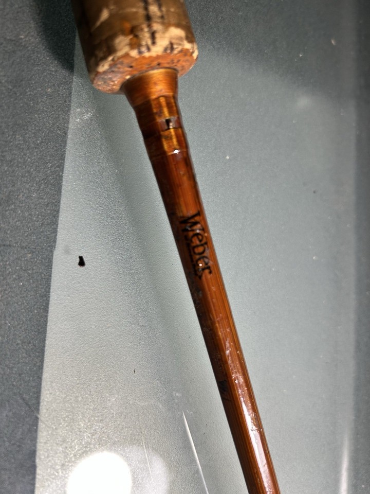 Vintage Weber Bamboo Fly fishing Rod with sock and aluminum Tube 3500 ...