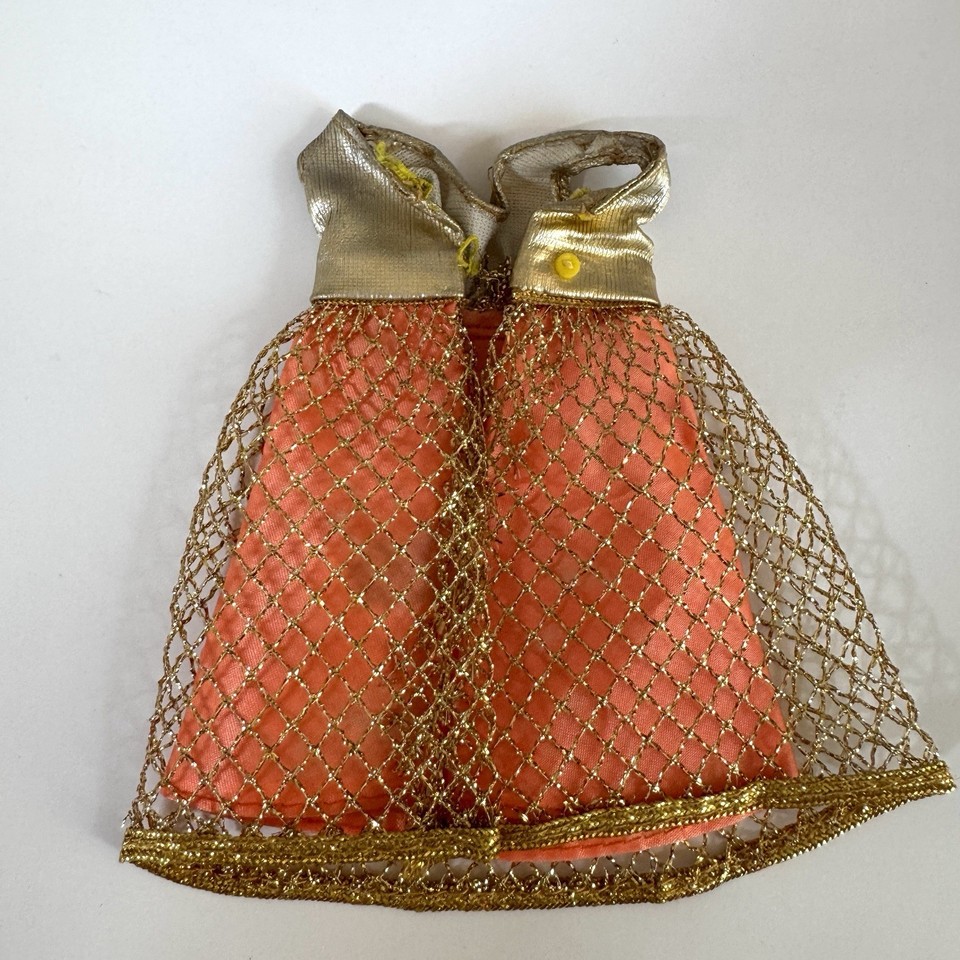 1960's Vintage Francie GOLD RUSH #1222 Gold Peach mesh Mini Dress | eBay