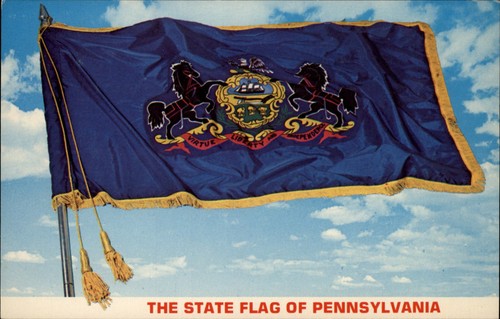 Pennsylvania State Flag Coat of Arms ~ postcard sku639 | eBay
