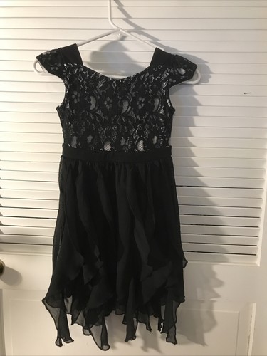 PRETTY D-SIGNED DISNEY BLACK RUFFLED LACE FORMAL PARTY DRESS SIZE SMALL ...