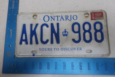 Ontario License Plate Tag 2005 05 ON Canada AKCN-988 | eBay