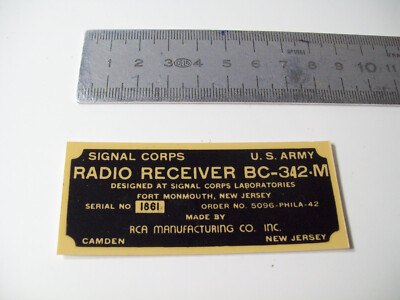 militaria ww2 U.S. signal corps plaque radio BC-342-M | eBay