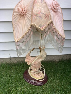 Vtg OK Collection Ballerina Lamp w Satin Beaded Shade 27” | eBay