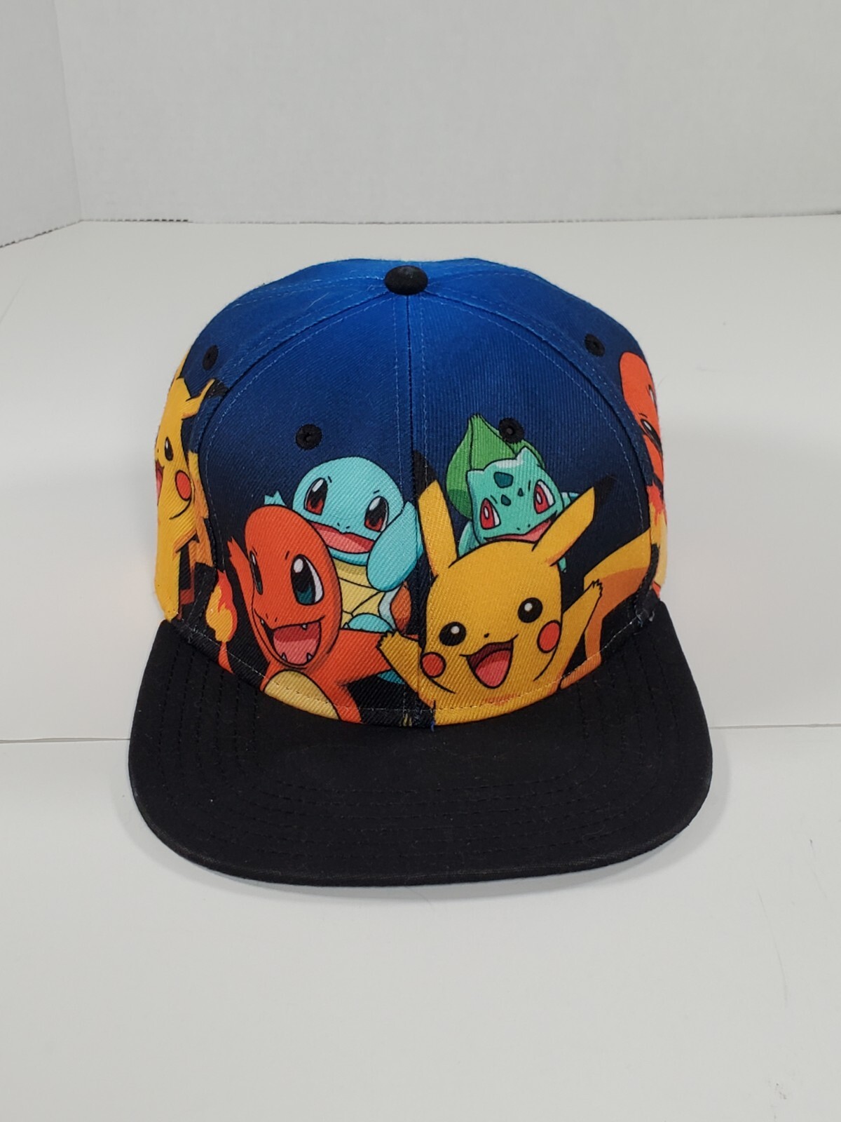 Pokemon Nintendo Blue Snapback Hat Pikachu Squirtle … - Gem