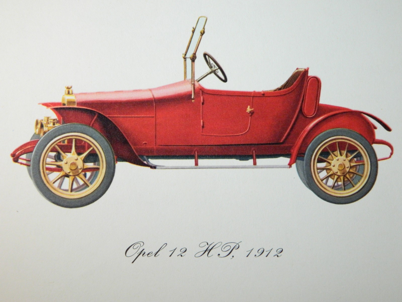 Rare Original VTG Opel 12 HP 1912 Color Antique Car Transportation ...