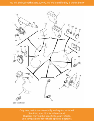 YAMAHA Plug Cap Assy, 2DP-H2370-00 OEM GPD125-ANMAX TRICITY 125 GPD125 ...
