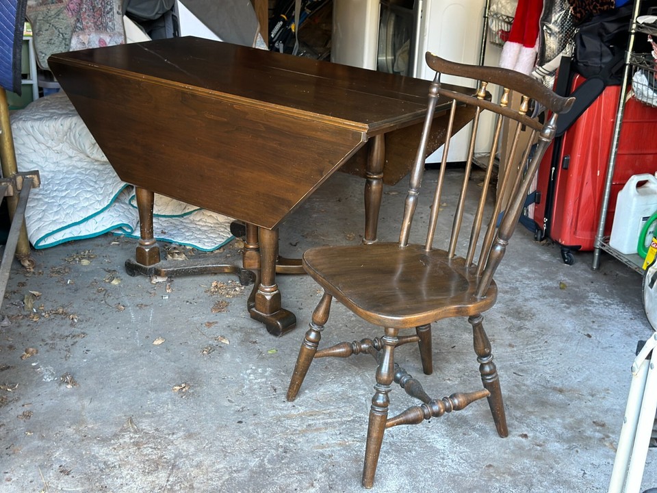 Antique Sprague Carleton Maple Dining Table w/ 2 Leaves and 4 Chairs | eBay