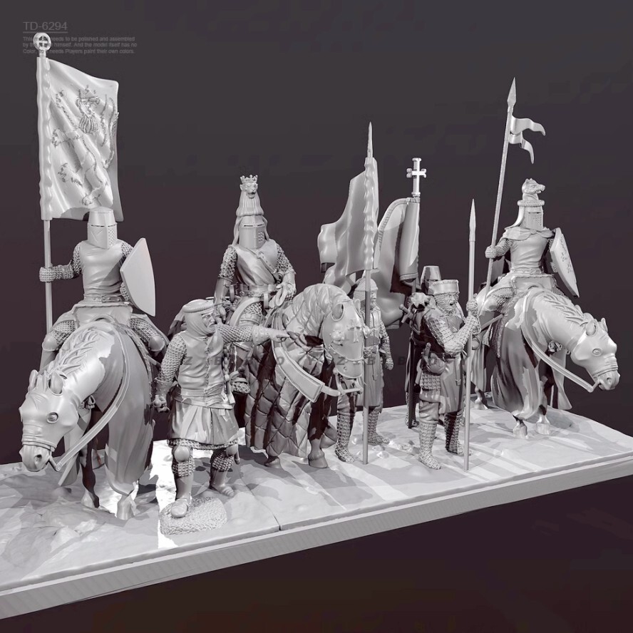 50mm resin figures model Medieval Wars (Knights and Infantry ...