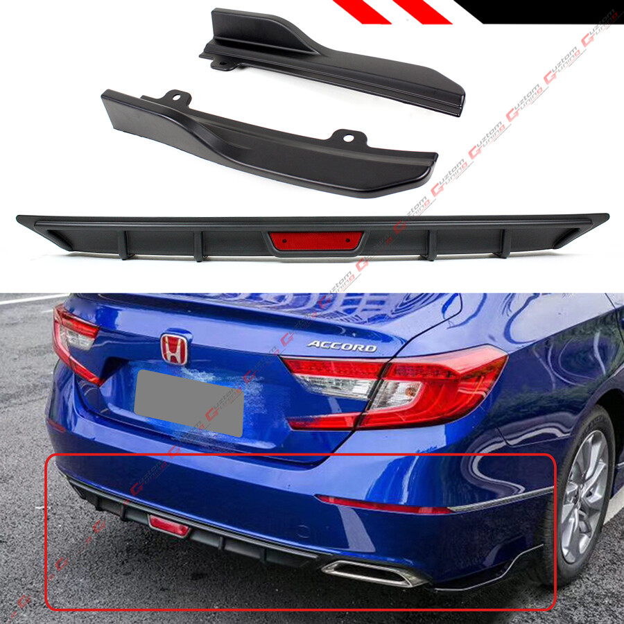 FOR 2018-2022 HONDA ACCORD REAR BUMPER DIFFUSER VALANCE + SIDE CORNER ...
