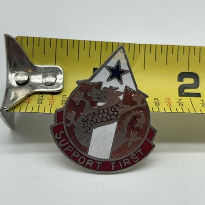 U.S. Military 29th Support Group DI DUI Crest Pin Clutch SUPPORT FIRST ...