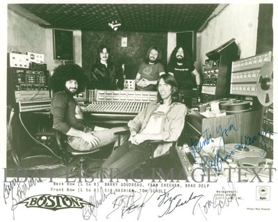 BOSTON BAND SIGNED AUTOGRAPH 8x10 RP PHOTO BRAD DELP TOM SCHOLZ SIB ...