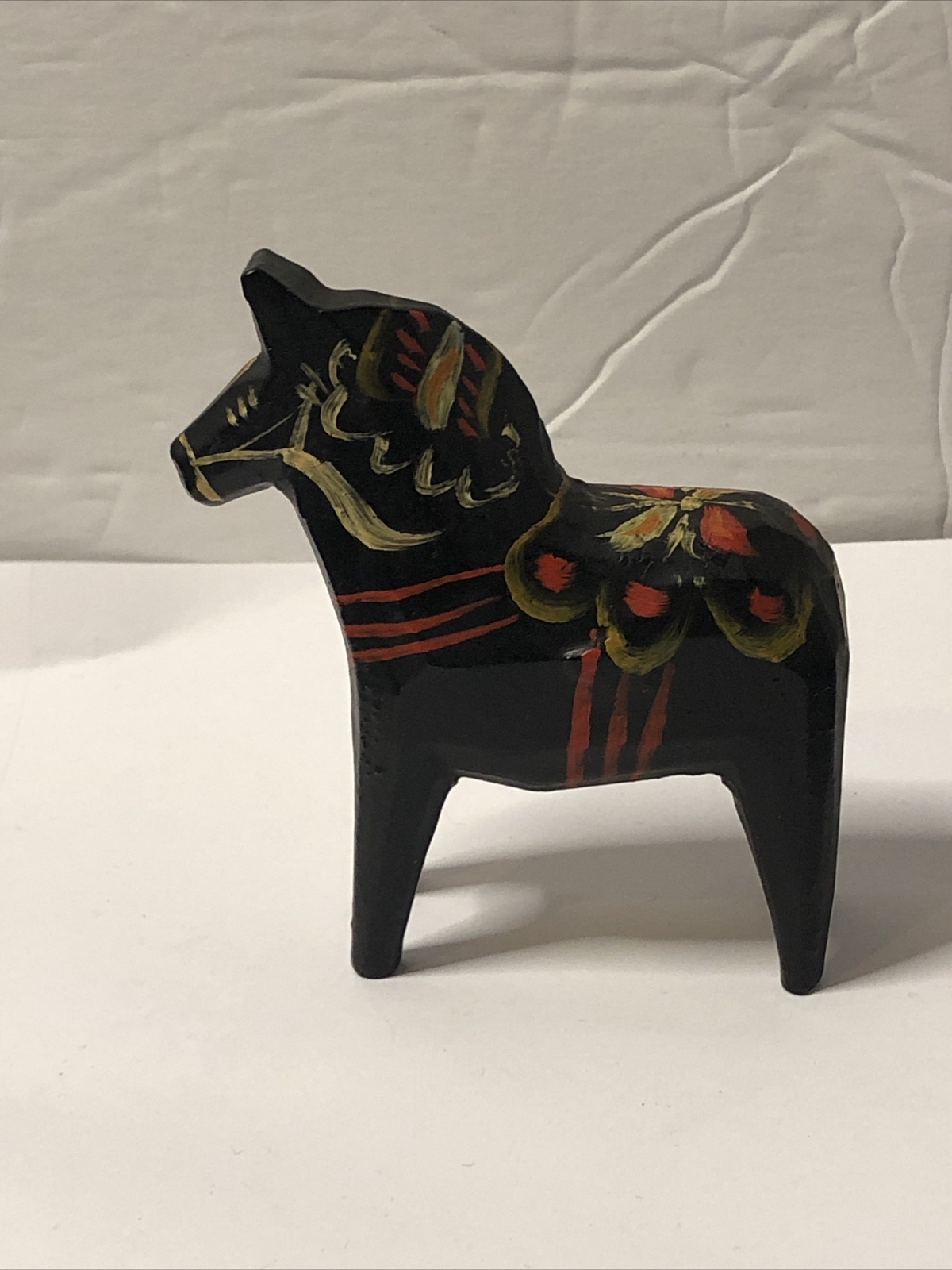 Swedish Dala Folk Horses Set x2 Hand Painted Wooden Horse Small 3 ...