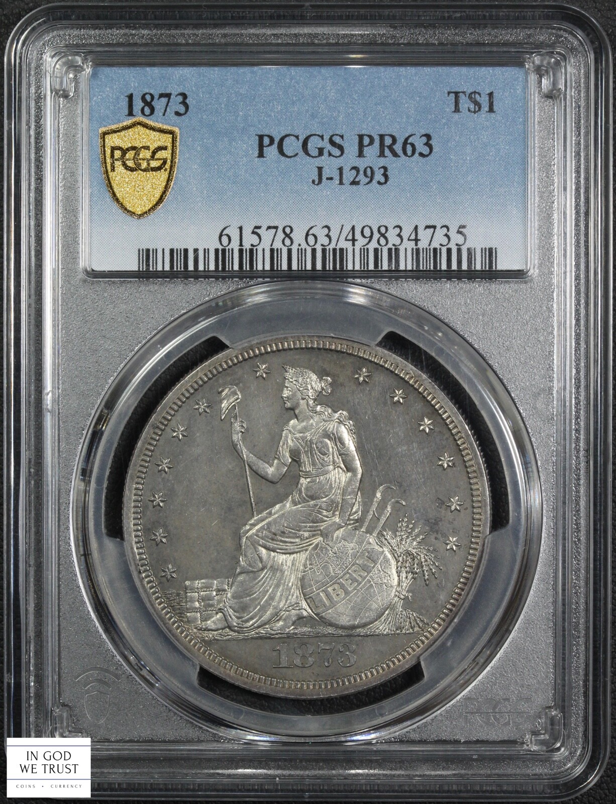 1873 J-1293 Proof Pattern Trade Silver Dollar $1 PCGS PR 63 | eBay