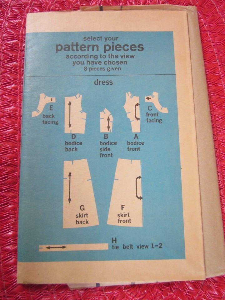 VINTAGE Simplicity 8235 SEW PATTERN Misses DRESS Flared Skirt SZ. 14 ...