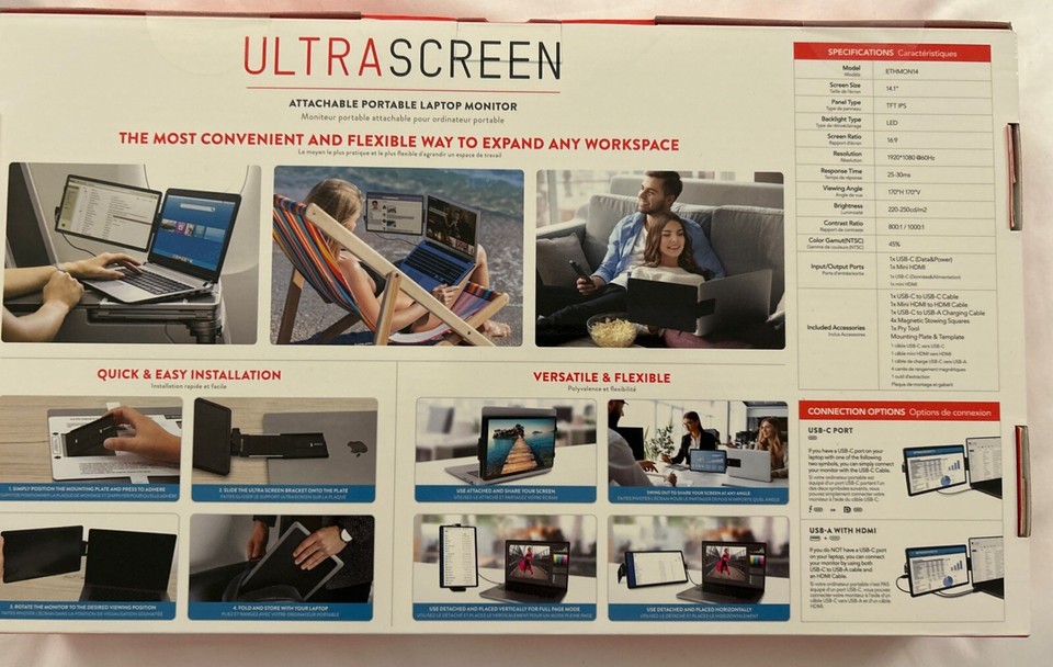 New & Sealed HELIX 14.1-In. Attachable Portable Laptop Monitor | eBay