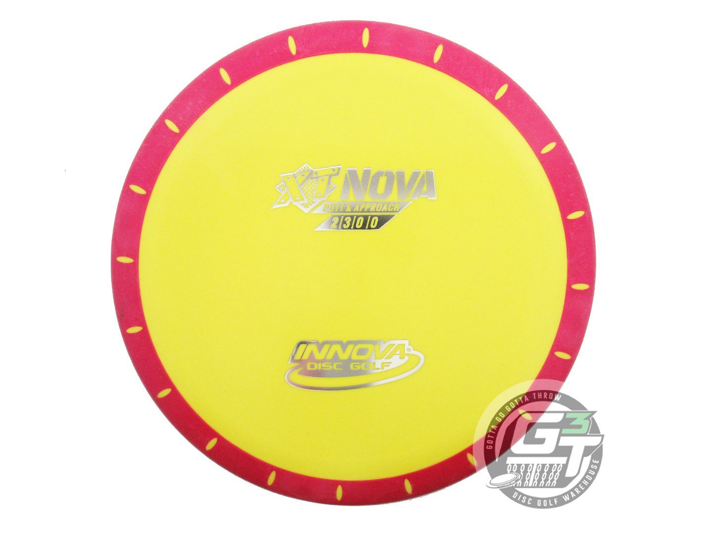 NEW Innova XT Nova 175g Yellow Silver Foil Magenta Rim Putter Golf Disc ...
