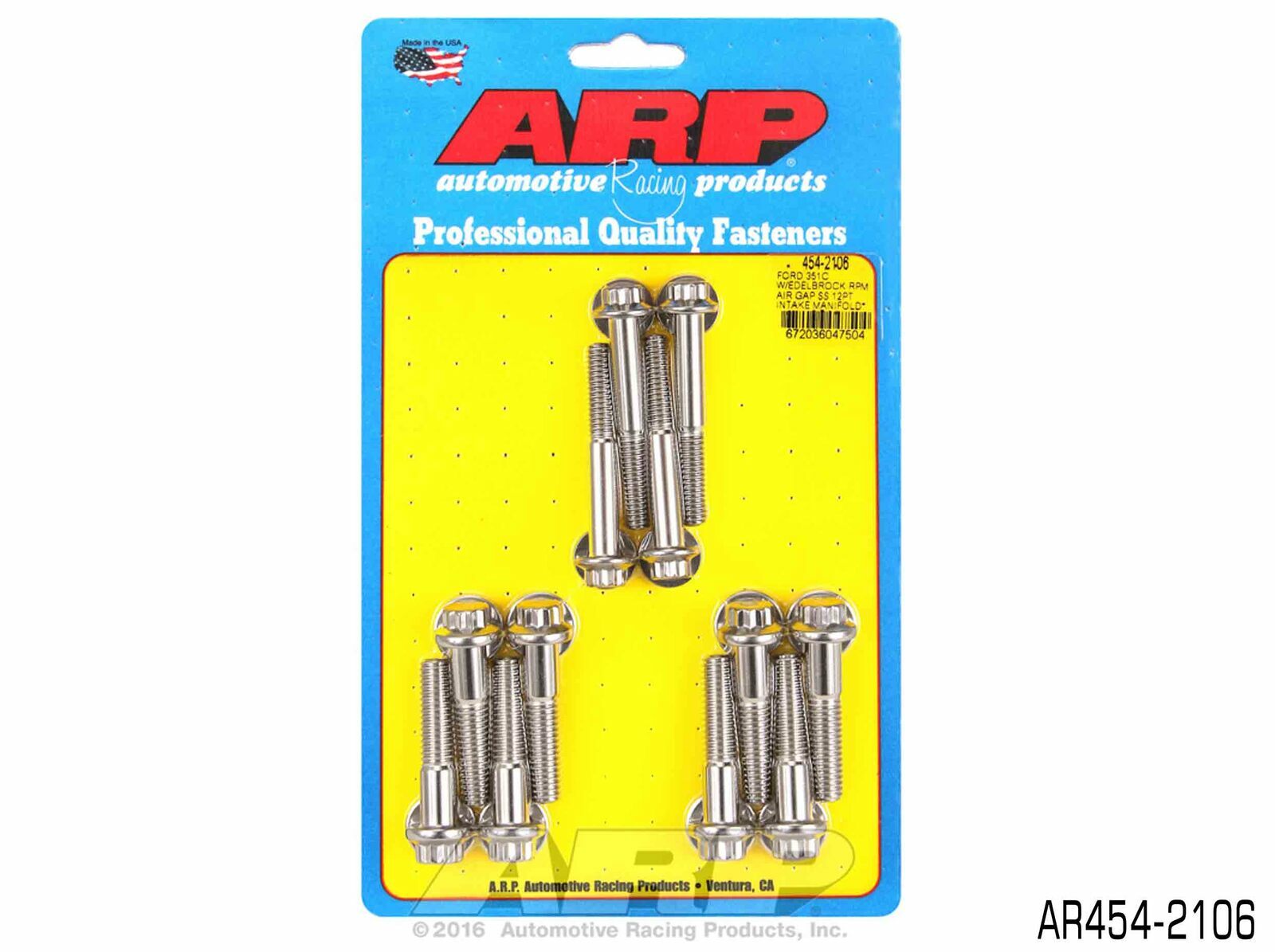 ARP INTAKE MANIFOLD BOLT KIT FOR FORD CLEVELAND V8 WITH RPM AIR GAP ...