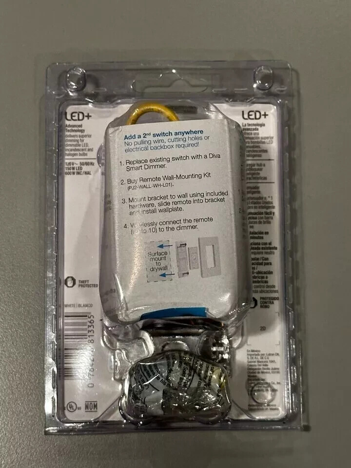 Lutron DIVA Caseta Smart LED+ Dimmer DVRF-6L-WH-R DVRF-6L-WH White NEW ...