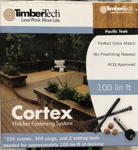 Cortex TimberTech 2-3/4" Fastening System Pacific Teak 100 Linear Feet ...